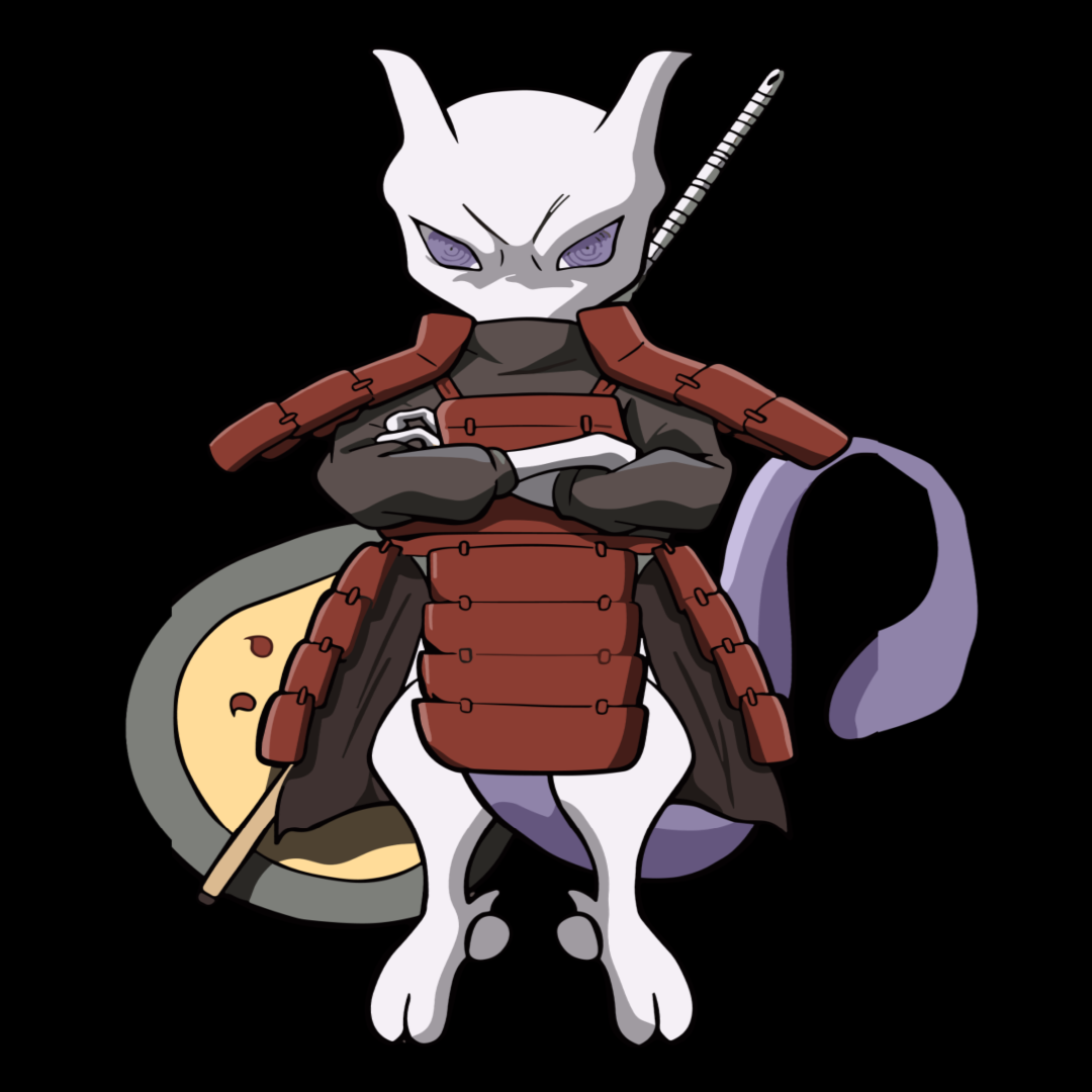 Samurai Mewtwo Tee – Legendary Warrior Pokémon Anime T-Shirt | Big Rich ...