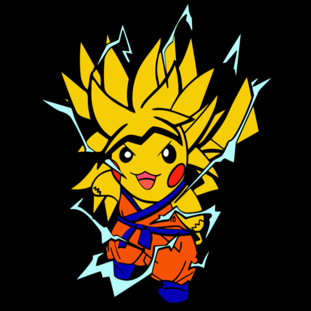 Super Pika Saiyan – Electric Fusion DTG T-Shirt | Big Rich Tshirt Co